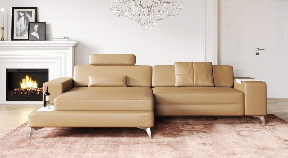 Bullhoff Ecksofa Leder Ecksofa Eckcouch L Form Designsofa Led